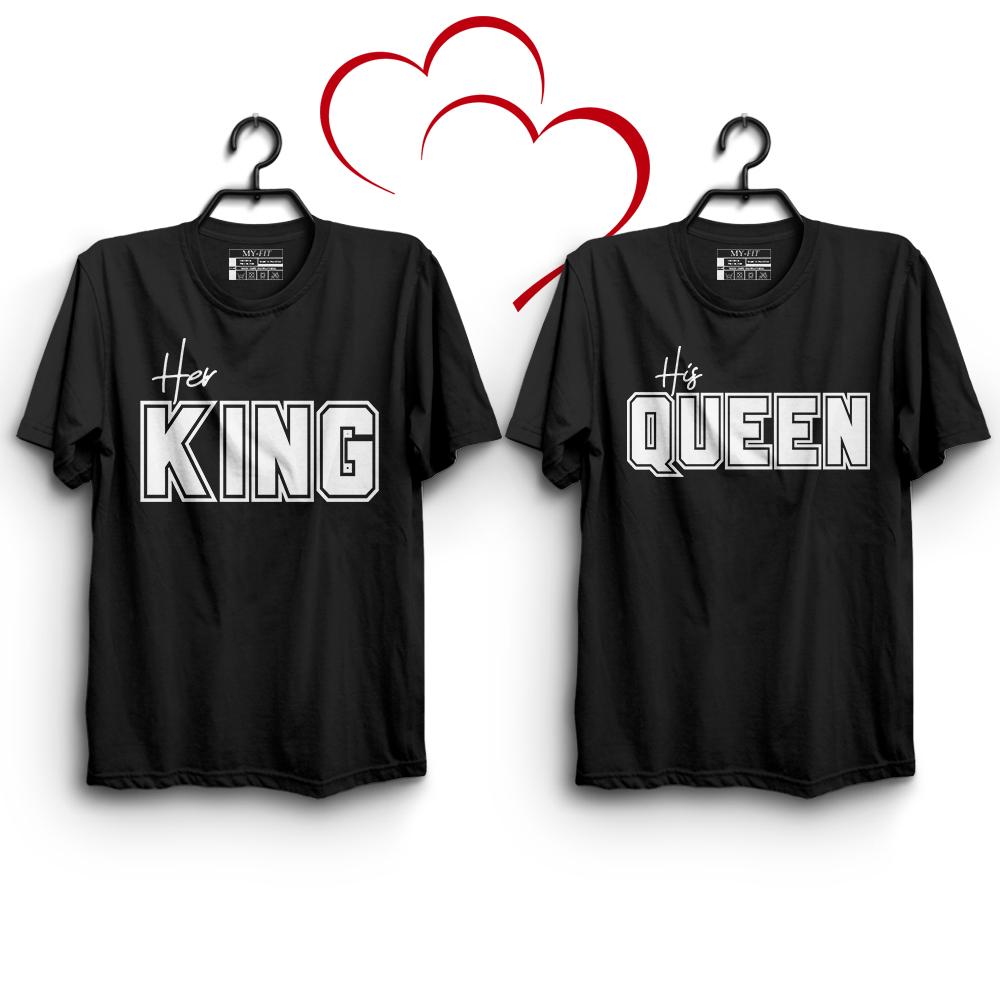 Her King & His Queen Couple T-Shirts – Sixth Degree Clothing